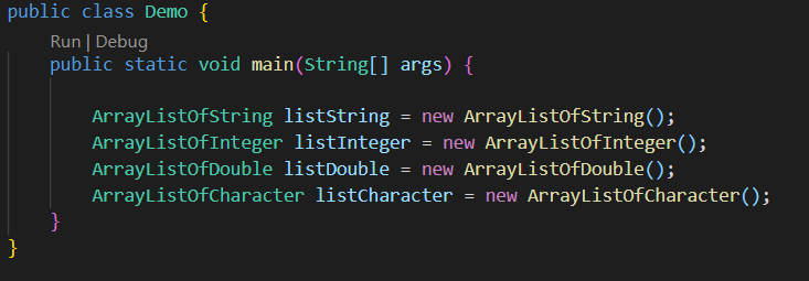 Một số quy ước trong generics