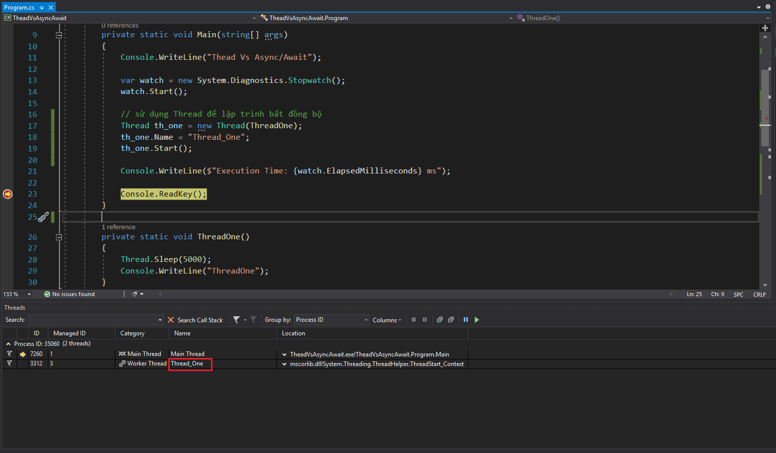 Truyền tham số với Thread.